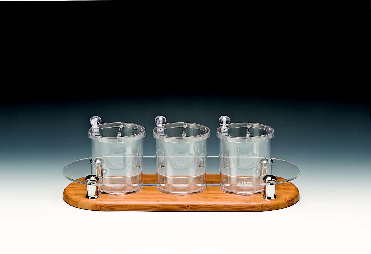 SERVİS STANDLARI >Ahşap Altlı 3 Lü Sosluk Baharatlık