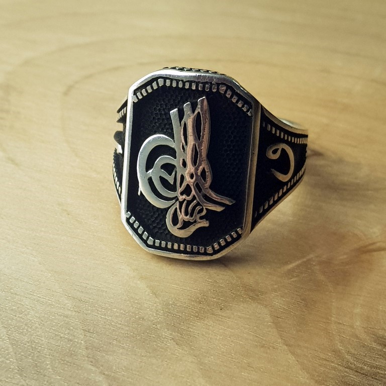 Osmanlı Tuğrası Elif & Vav Harfi Gümüş Yüzük « Canka Gümüş & Saat & Tesbih