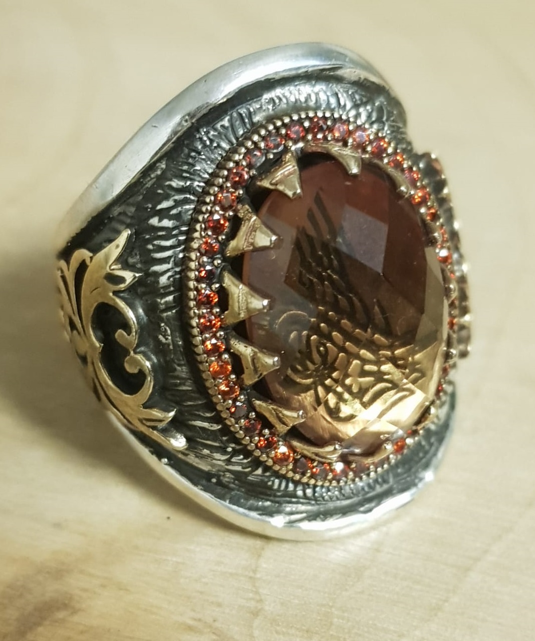 Sultanit Taş İçerisine Tuğra İşlemeli Gümüş Erkek Yüzük « Canka Gümüş ...