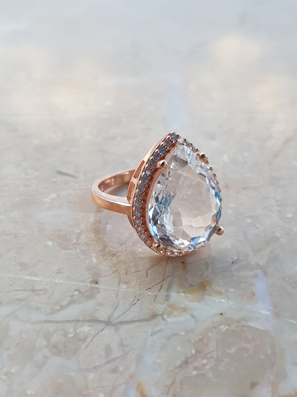 Rose Su Damlası Gümüş Yüzük « Canka Gümüş & Saat & Tesbih