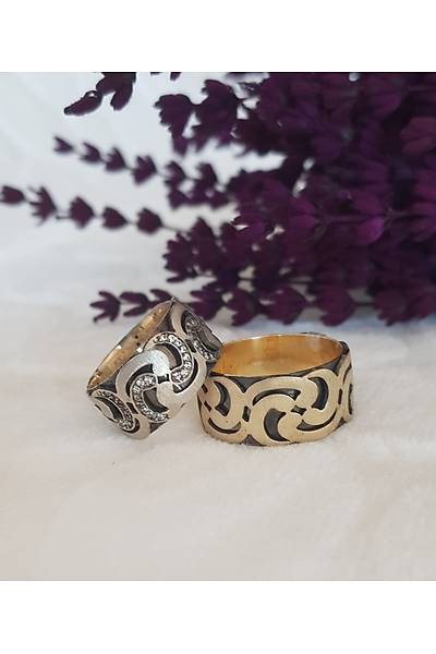 Altın Kaplama Alev Topu Çift Gümüş Alyans « Canka Gümüş & Saat & Tesbih