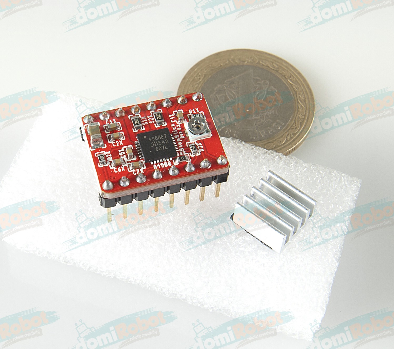 A4988 Step Motor Sürücü Kartı (Kırmızı PCB) - Soğutucu Dahil - Uygun ...
