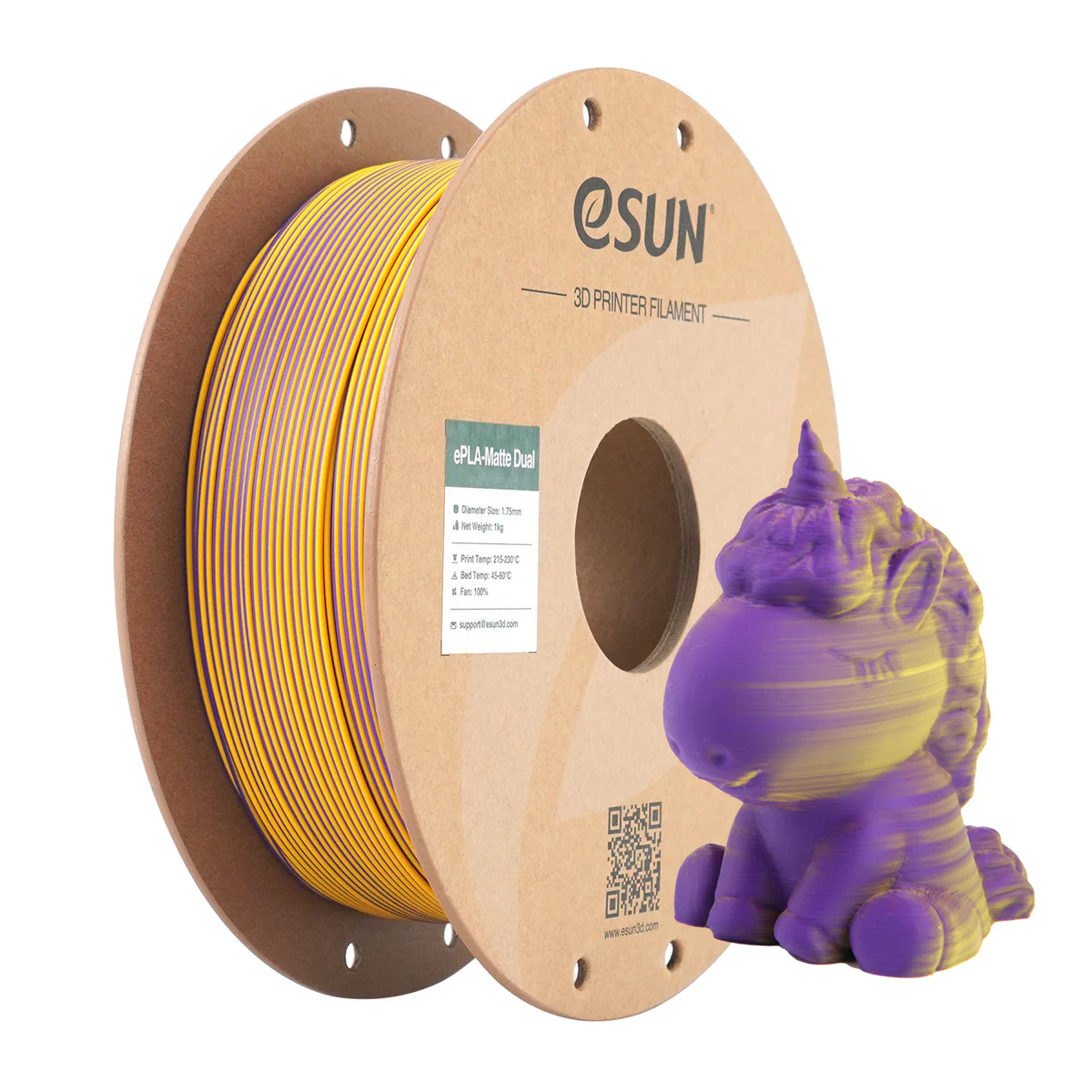 eSUN ePLA-Matte Dual Mor Sarı Filament 1.75 mm 1 Kg - Uygun Fiyata Satın Al! | DomiRobot.com