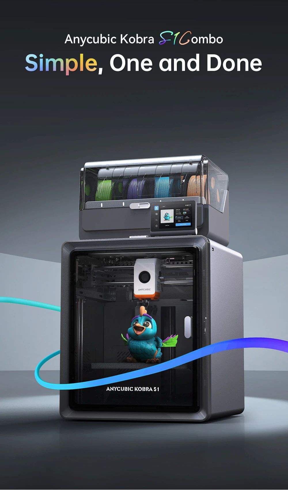 Anycubic Kobra S1 Combo 3D Printer Yeni Versiyon - Uygun Fiyata Satın Al! | DomiRobot.com