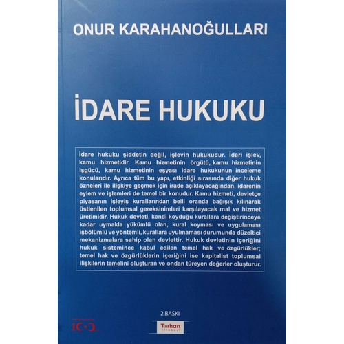 Turhan Kitabevi İdare Hukuku Onur Karahanoğulları « TERCİH KİTABEVİ-2025 Hukuk Kitapları ...