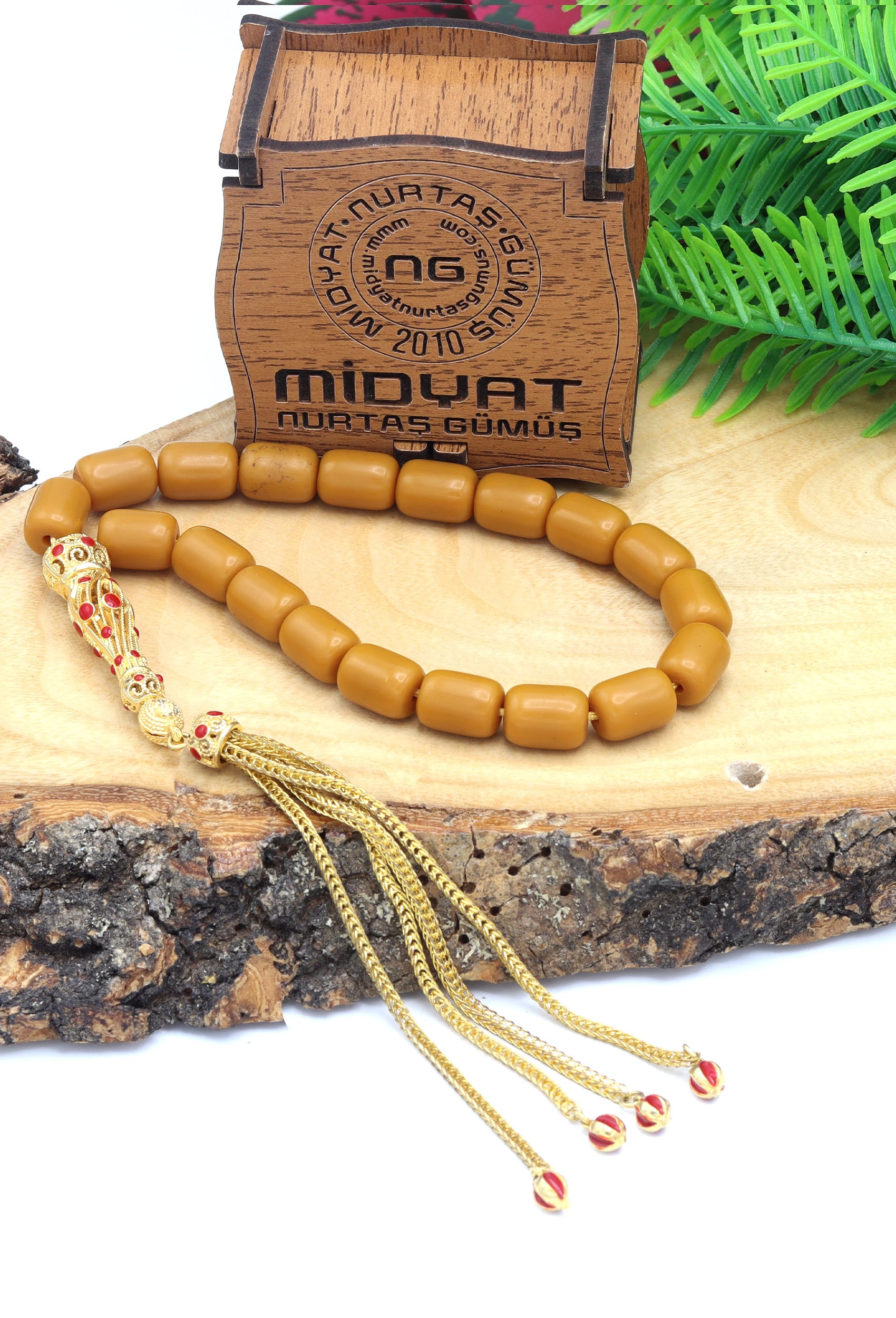 Bal Rengi Alpaka Püsküllü Bağa Tesbih 201021436