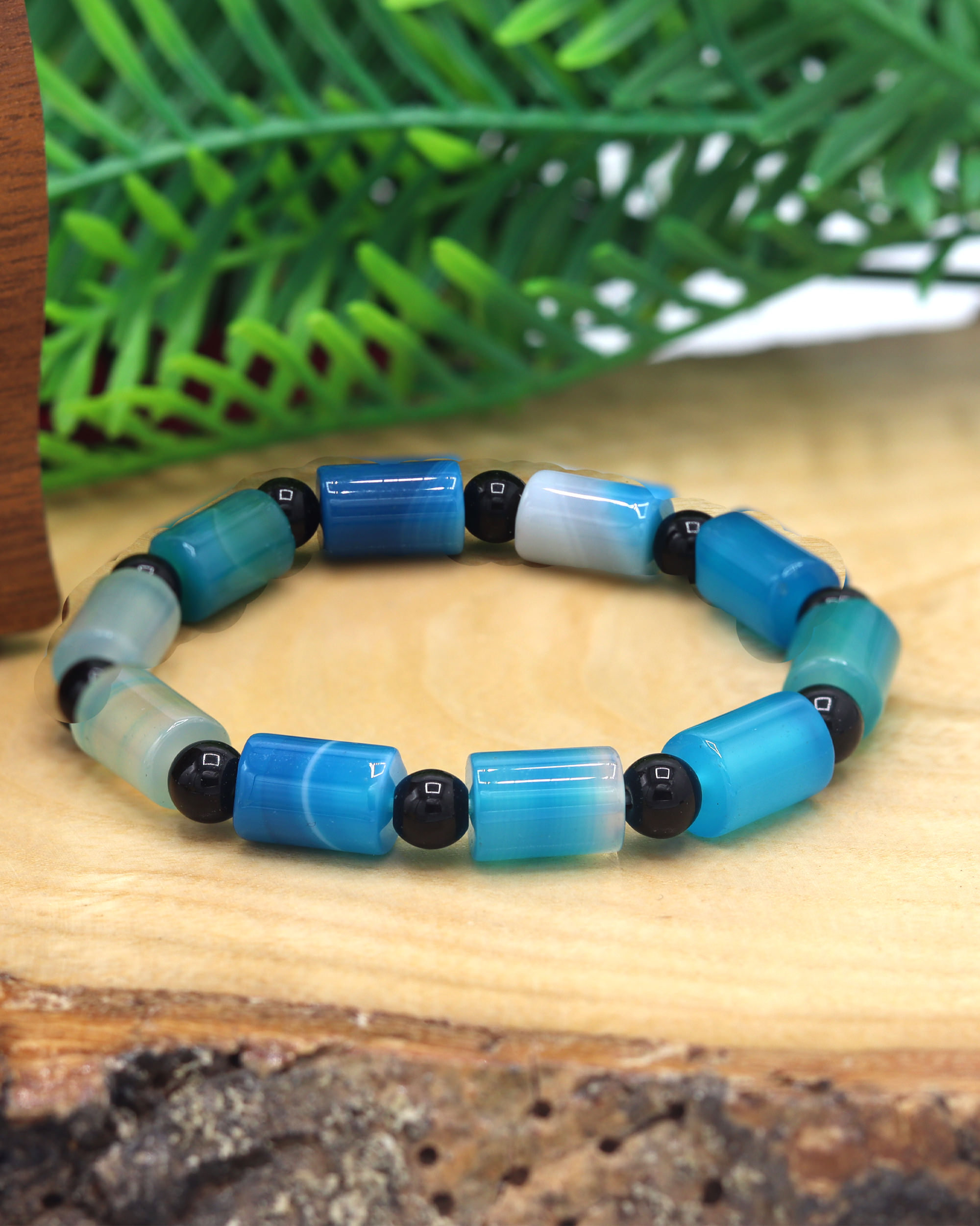 Mavi Hareli Akik Doğaltaş Bileklik 201021552