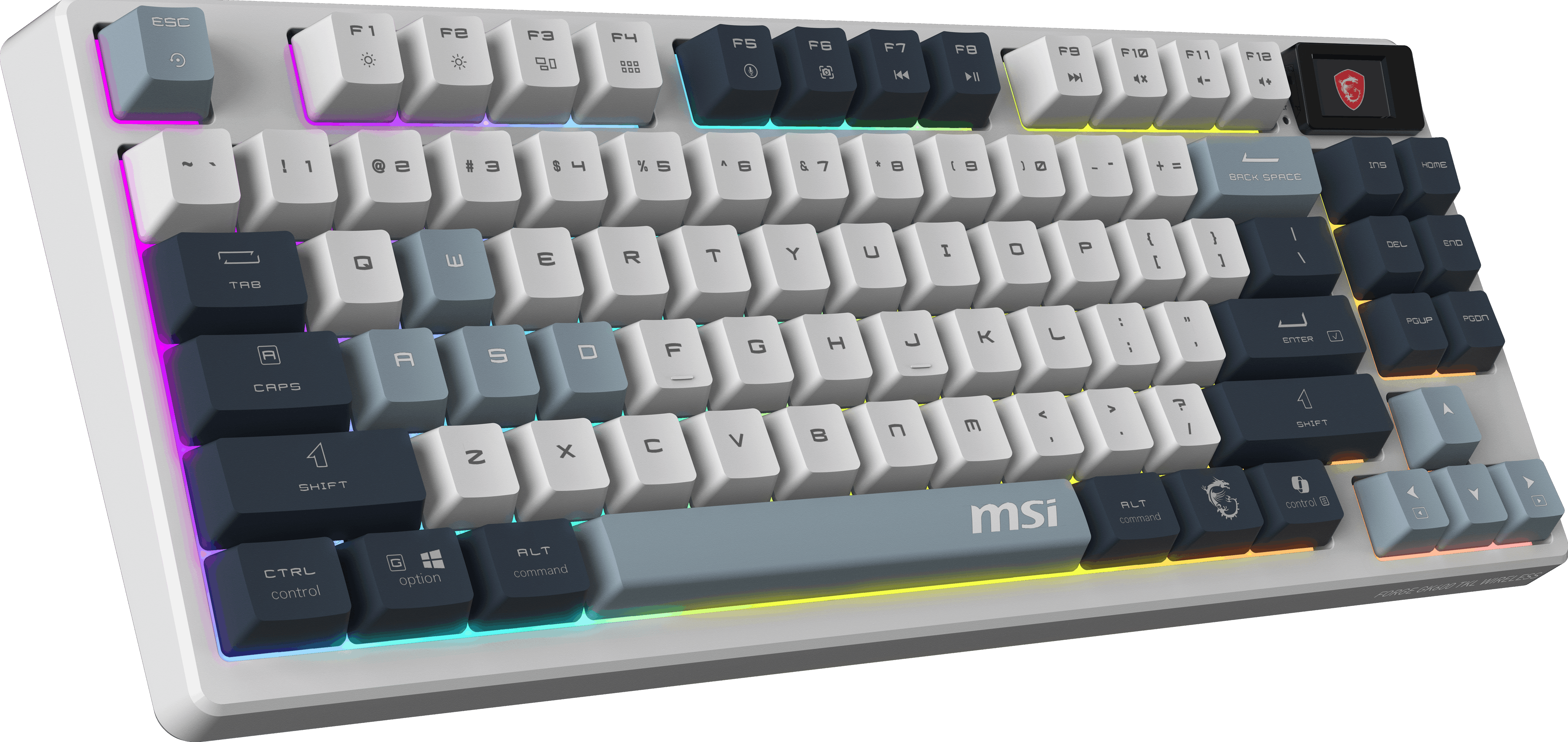 MSI GG FORGE GK600 TKL W SKY TR MEKANİK GAMING KLAVYE LCD EKRAN KTT ...