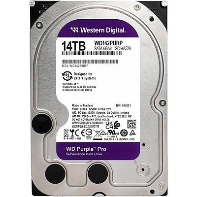 WD 14 TB 3.5 PURPLE SATA3 7200RPM 512MB 7/24 GUVENLIK WD142PURP (3 YIL ...