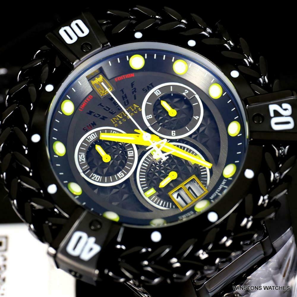 Invicta JT Hercules Bolt Reserve Black Steel Swiss Chronograph 56mm ...