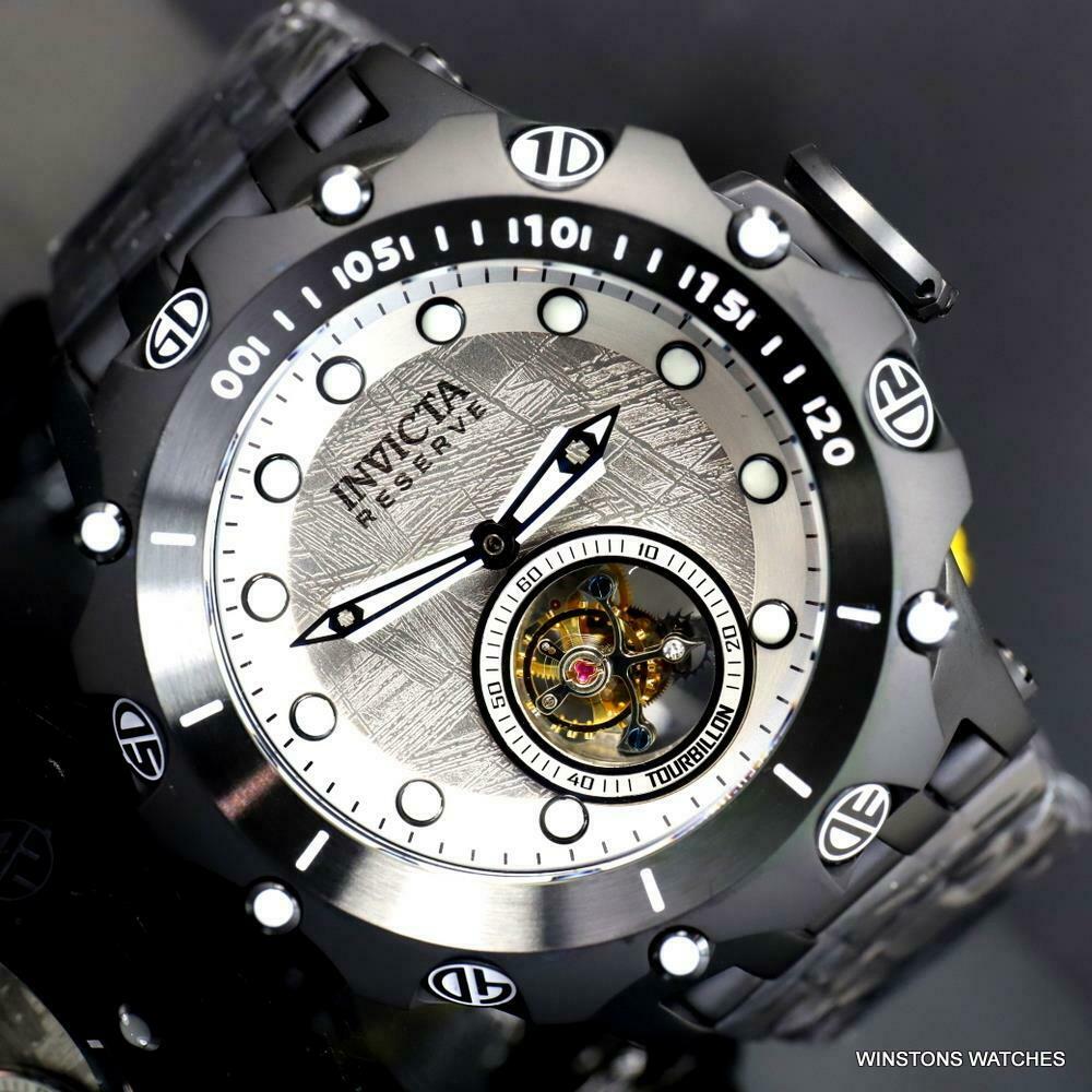 Invicta Reserve Venom Hybrid Meteorite Tourbillon Black Steel Erkek Kol ...