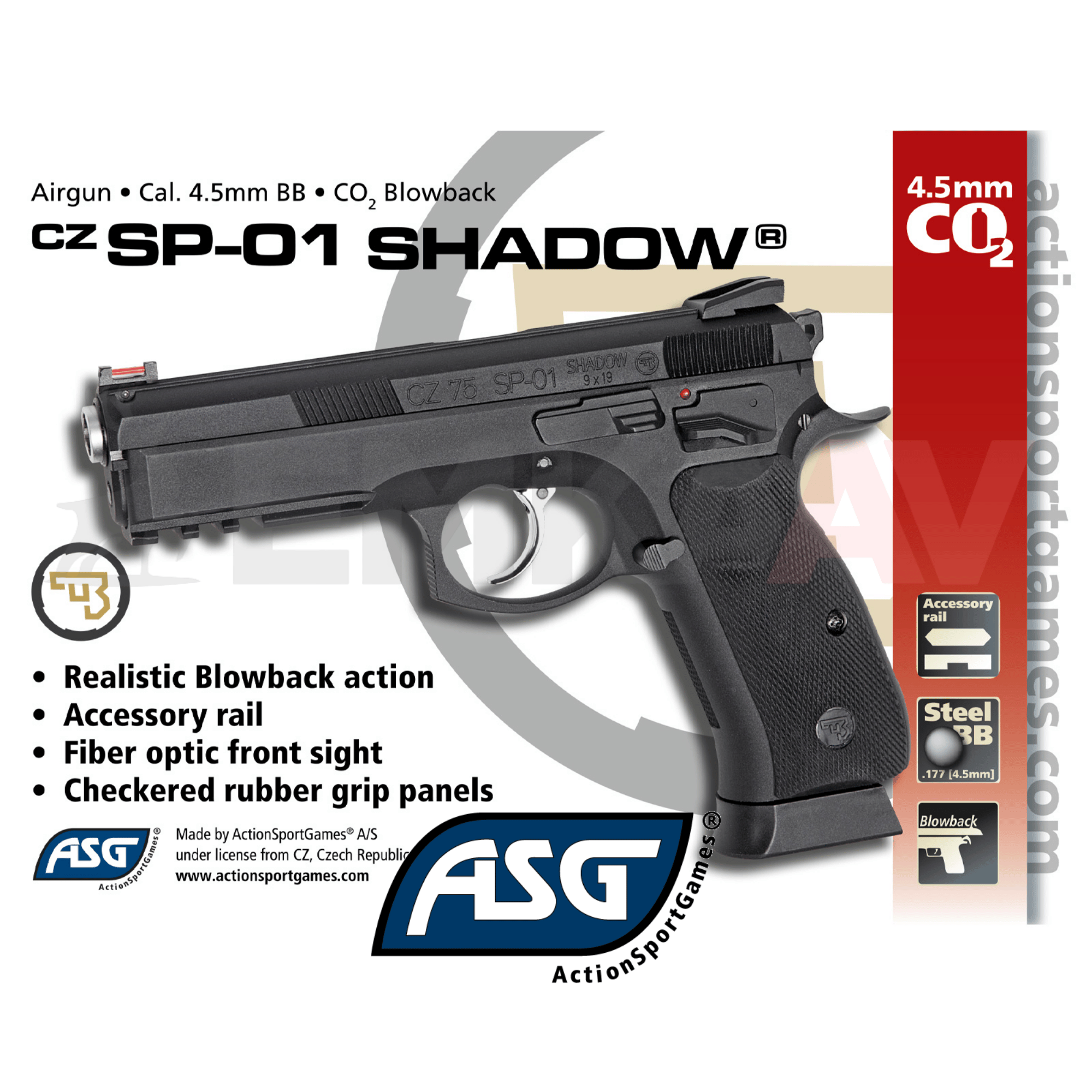 ASG CZ75 SP01 Shadow Full Metal Blowback Havalı Tabanca 18396