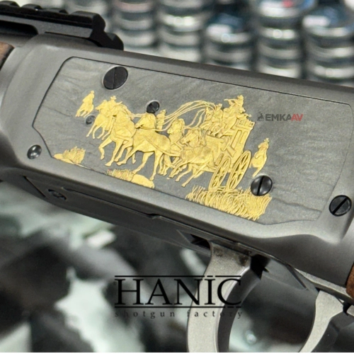 Haniç 36 Cal Lever Action Av Tüfeği Çelik Kasa, Sarı İşlemeli Gravür ...