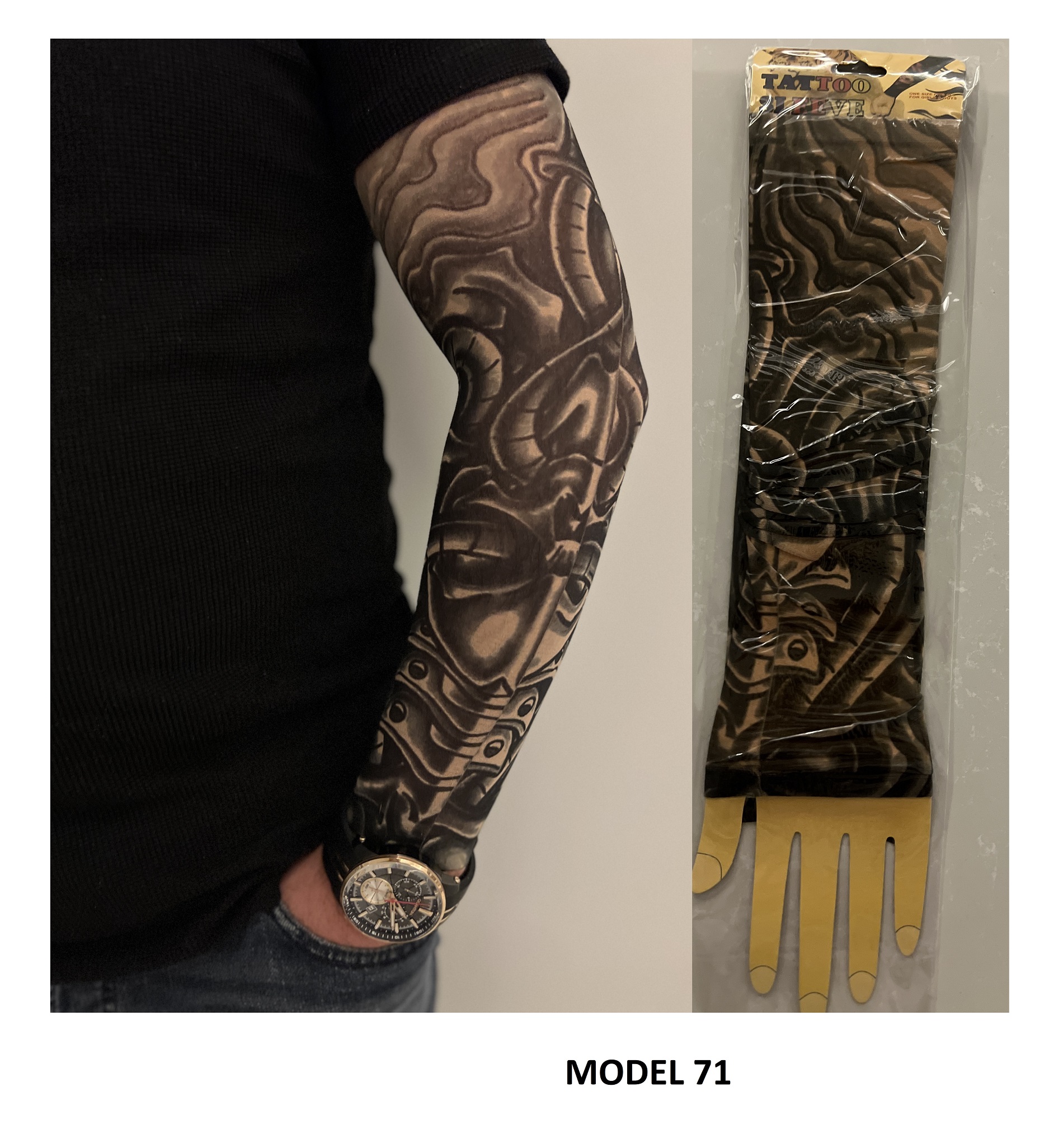 Giyilebilir Dövme Çift Kol 2 Adet Kol Çorap Dövmesi Sleeve tattoo