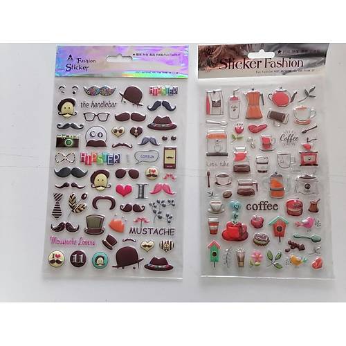 yapışkanlı kabartmalı sticker etiketler
