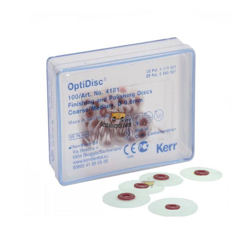 KERR OptiDisc Bitirme ve Parlatma Diski (100 Ad.) 9,6 mm Coarse Medium ...