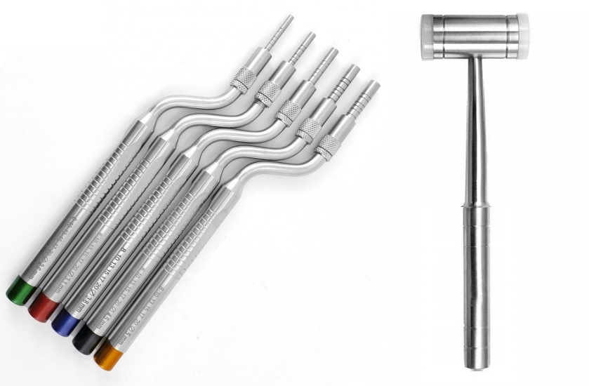 AZD 5 li Açılı Osteotom Seti - Düz Uç + Çekiç HEDİYE « Dentalsepet.com