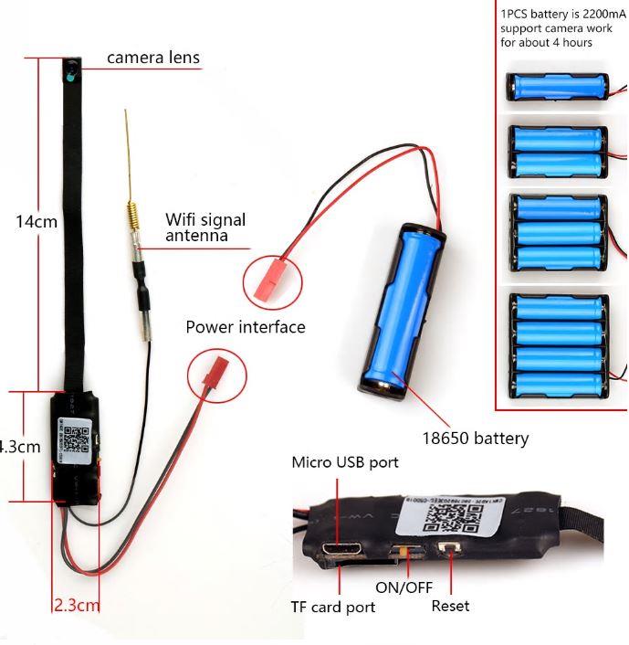 1080P Full HD IP P2P Ultra Mini Wifi Kamera Flex Video Ses Kaydedici ...
