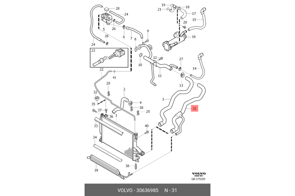 Volvo S60 V70 XC70 Radyatör Hortumu Alt « Özzey Otomotiv / Volvo Yedek ...