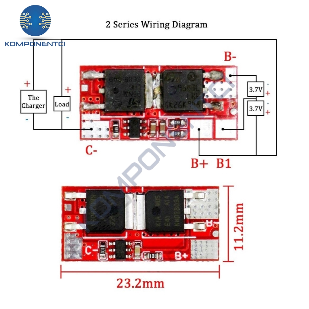 2S 10A BMS 3.7V 18650 Lityum Pil Şarj Koruma Devresi | Komponentci