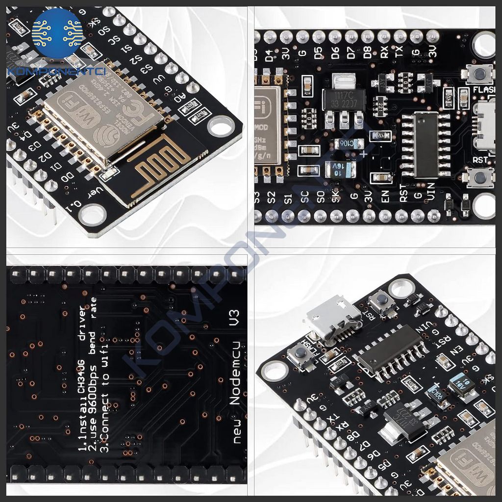 NodeMCU Lolin V3 CH340 Esp8266 Geliştirme Kartı | Komponentci