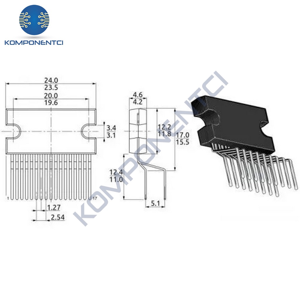TDA1558Q Amplifikatör Ses Entegresi SIL-17 | Komponentci