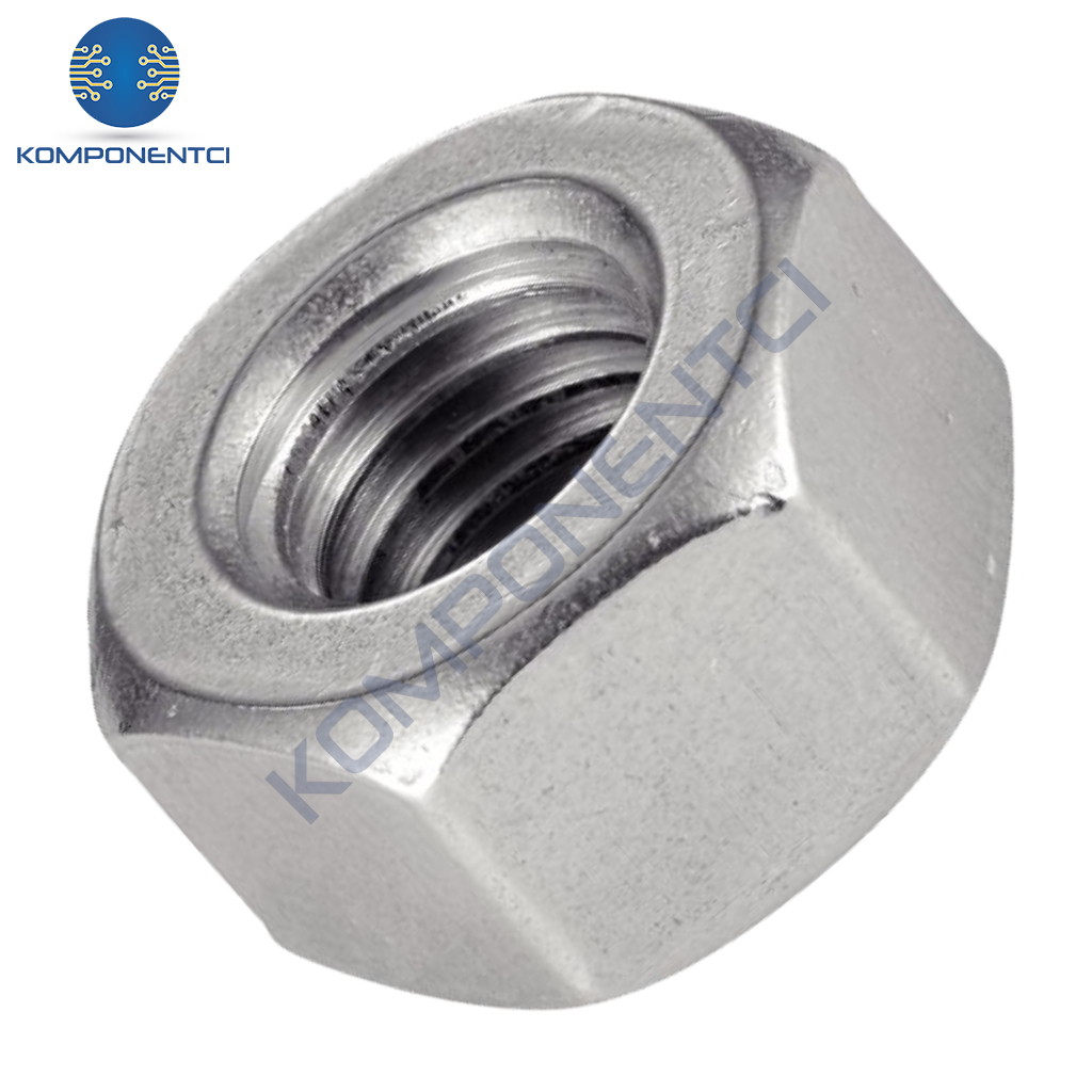 M10 Altıköşe Beyaz Çelik Somun DIN934 | Komponentci