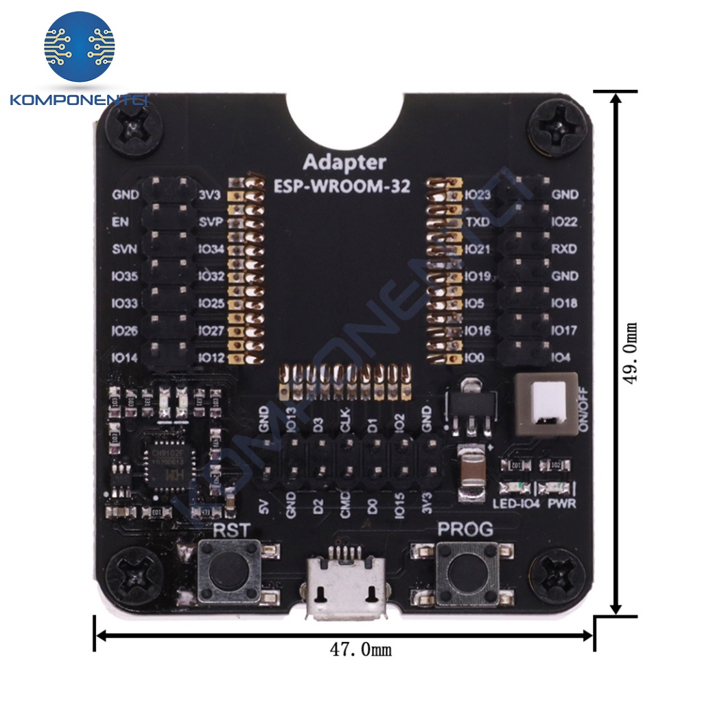ESP-WROOM-32 Modül Adaptörü - Geliştirme Kartı Test Kiti | Komponentci