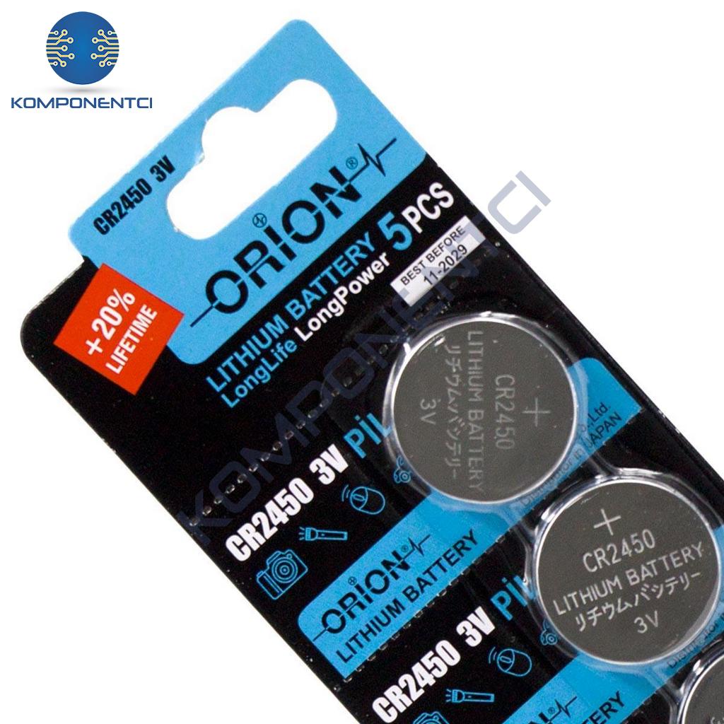 Orion CR2450 3V Lityum Pil 5'li Paket | Komponentci