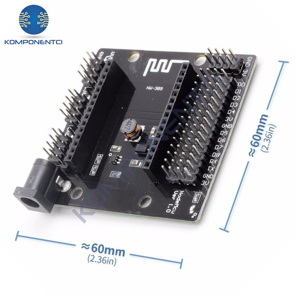 NodeMCU LoLin ESP8266 Base Shield - NodeMCU CH340 I Komponentci
