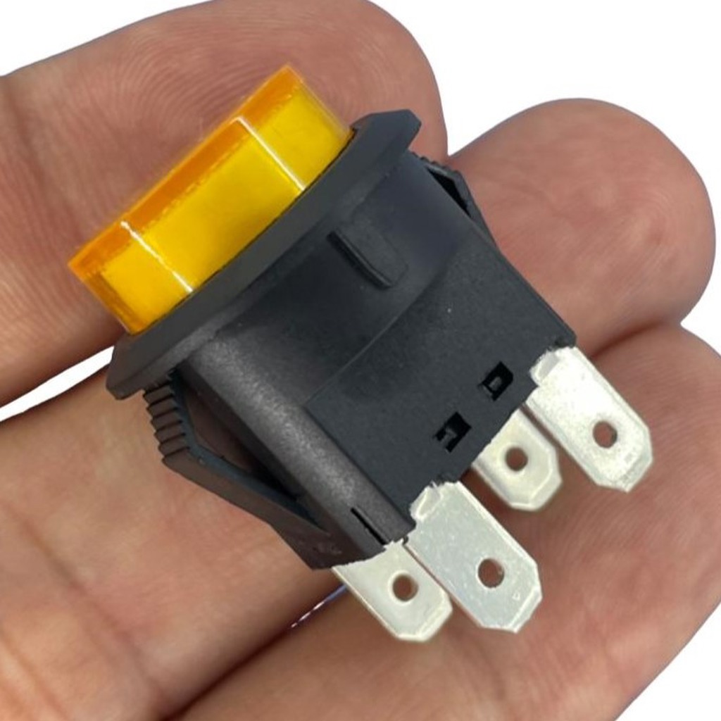 IC-180N Buton Plast. 22mm 12V 4P (Sarı) Komponentci