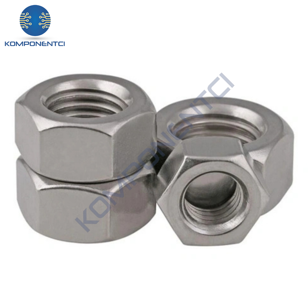 M10 Altıköşe Beyaz Çelik Somun DIN934 | Komponentci
