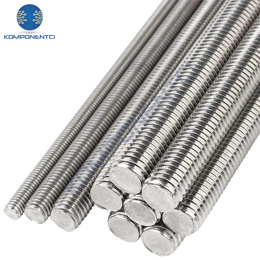 M10x1000mm Galvanizli Gijon Saplama (Tij) Rot Başsız Civata | Komponentci