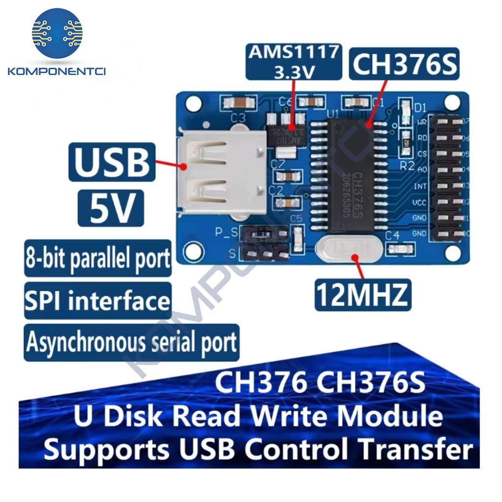 CH376S USB Modül - USB Bellek Okuyucu ve Flash Disk Desteği I Komponentci