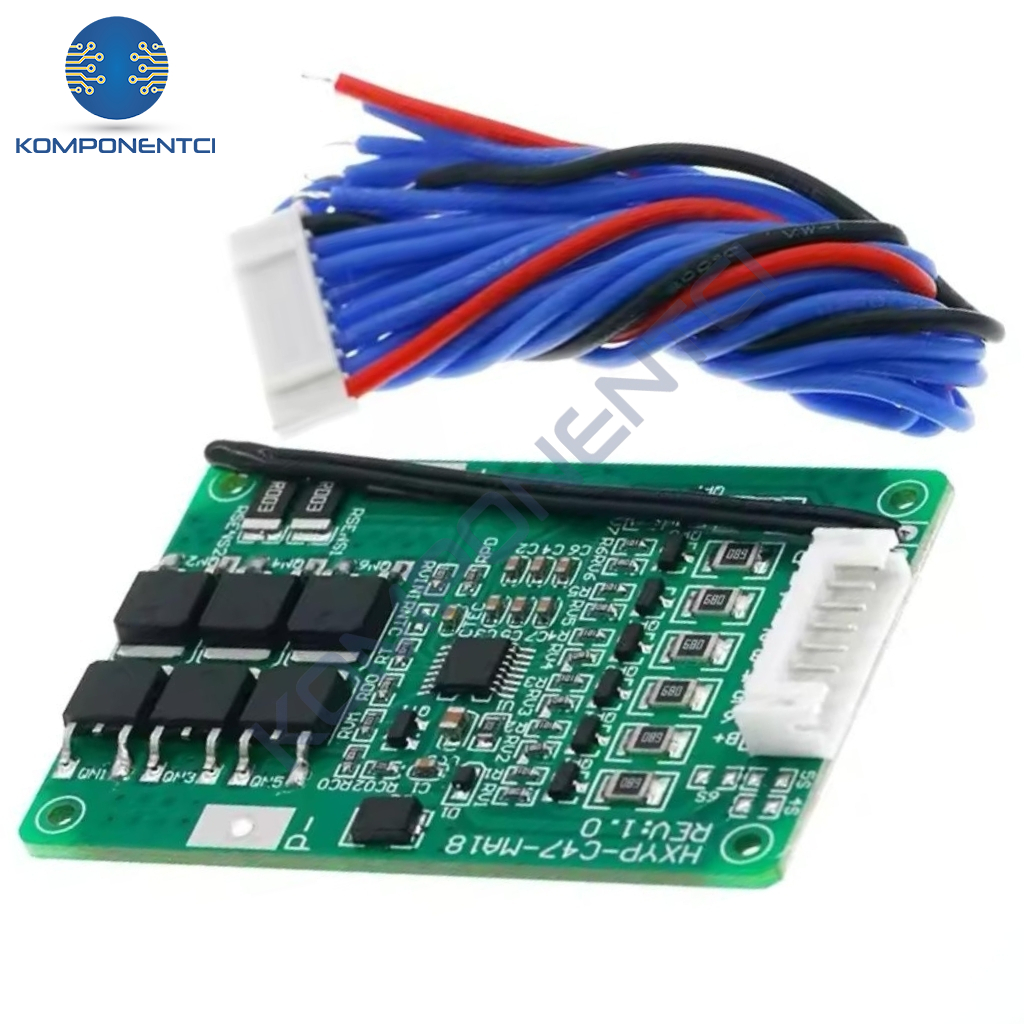 6S 20A BMS 25.2V 18650 Lityum Pil Şarj Koruma Devresi Termistörlü Kablolu Soketli | Komponentci