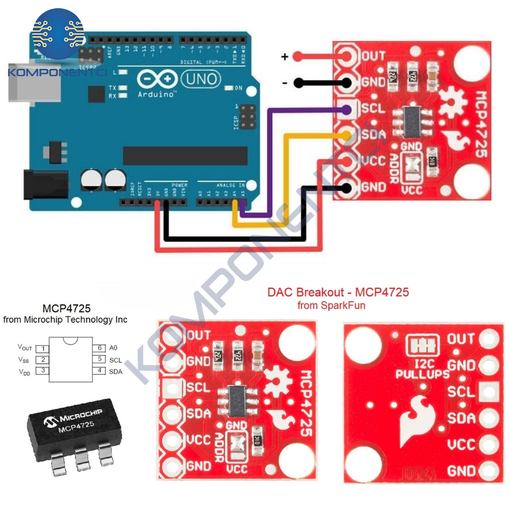MCP4725 I2C Haberleşmeli DAC Breakout Modülü | Komponentci