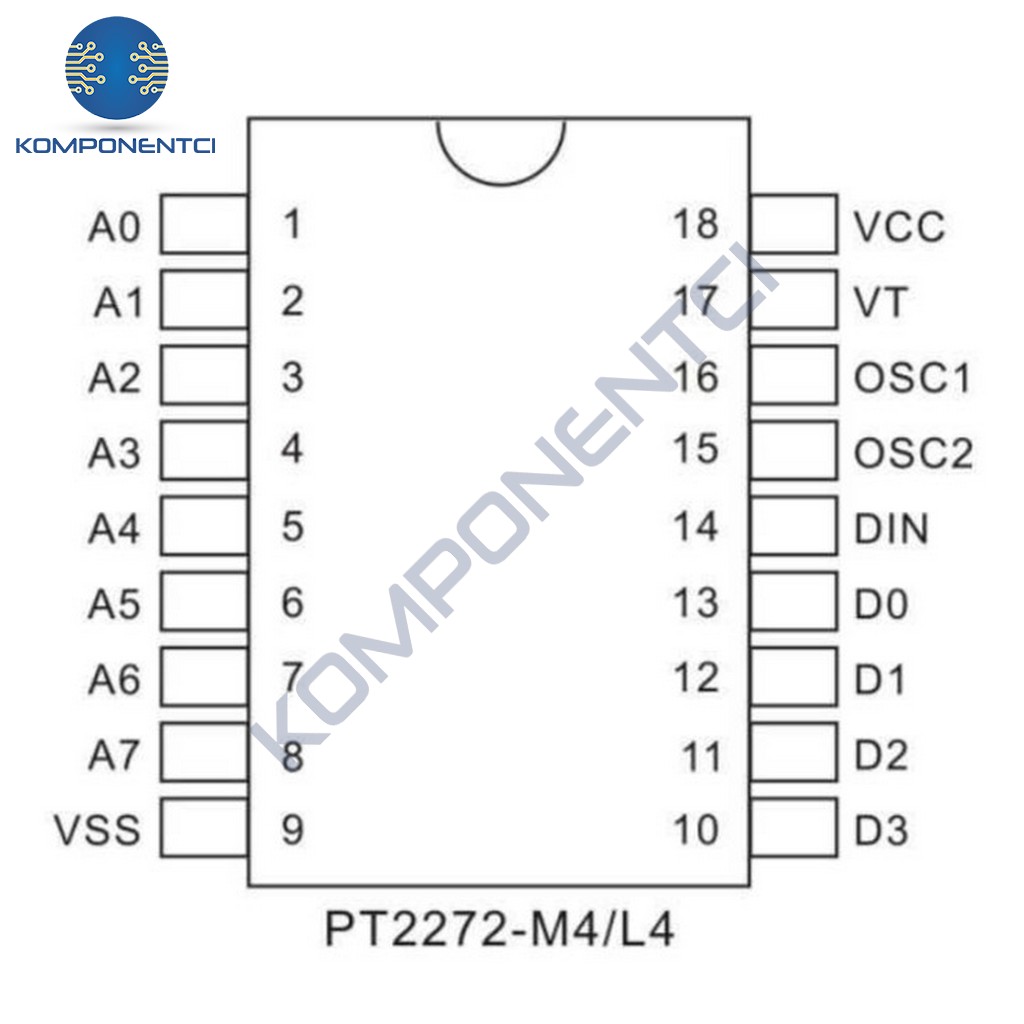 PT2272-M4 Decoder Entegresi Dip-18 | Komponentci PT2272-M4 Decoder Entegresi Dip-18 | Komponentci