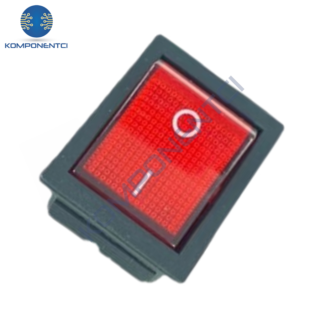 IC-104 Geniş Işıklı Anahtar On Off Switch Kırmızı | Komponentci