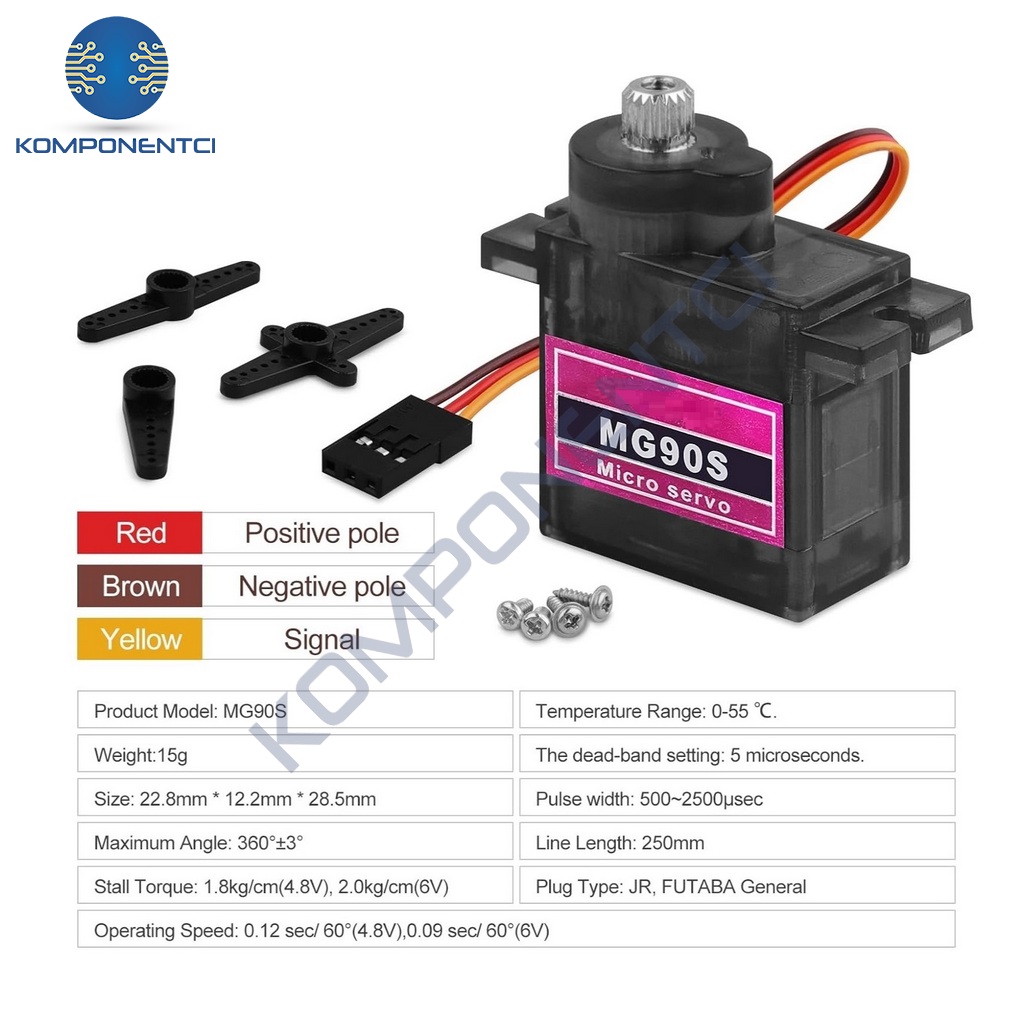 MG90S Tower Pro Micro Servo Motor 360° | Komponentci