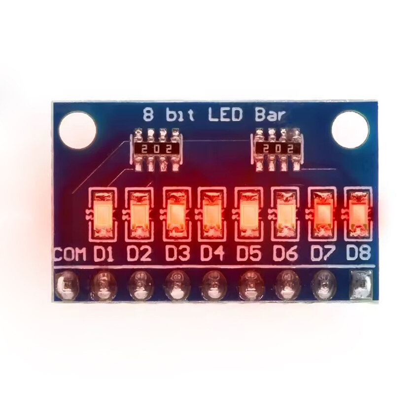 3,3V 5V 8-Bit Kırmızı LED Modülü - Anot | Komponentci.net