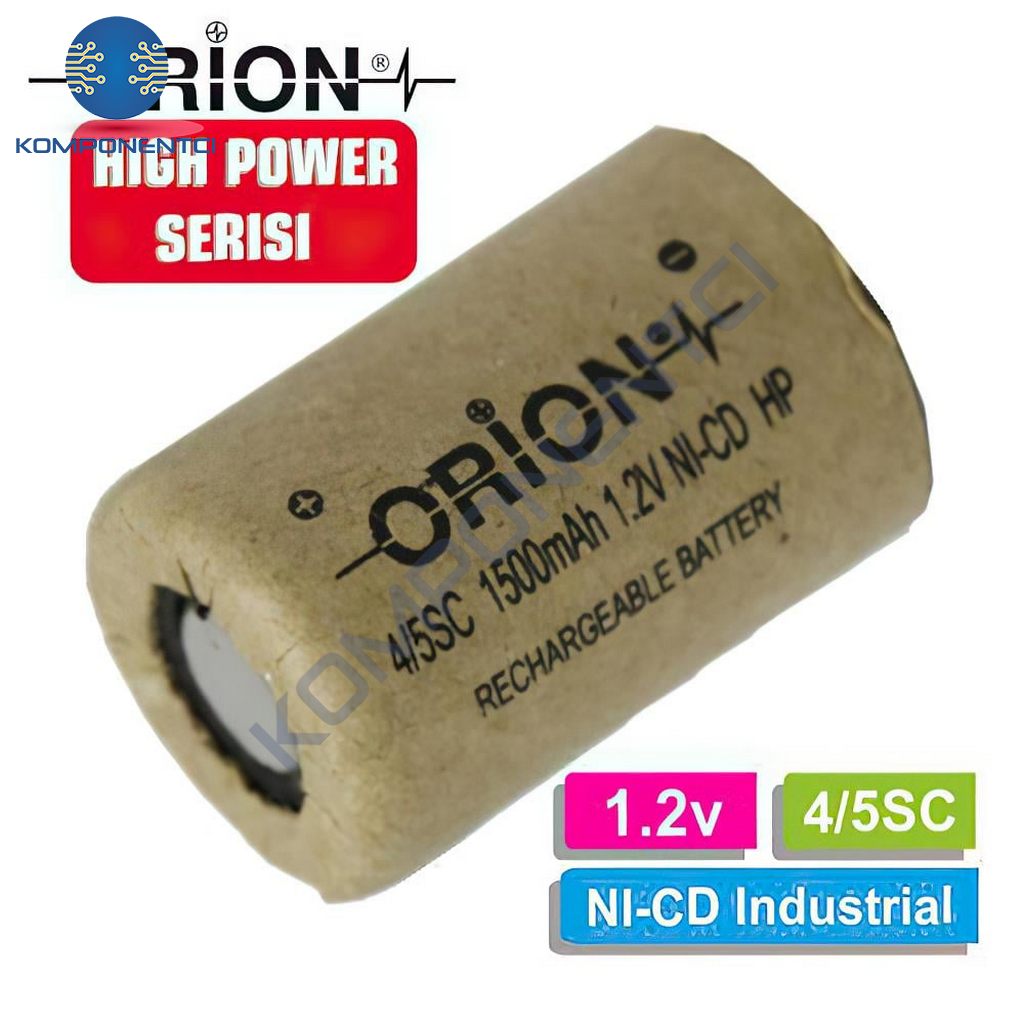 Orion 1.2V Ni-Cd 4/5SC 1500mAh Şarj Edilebilir Pil - HP | Komponentci