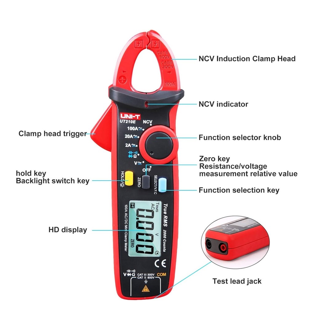 Unit UT210E 100A AC-DC Mini Pensampermetre | Komponentci