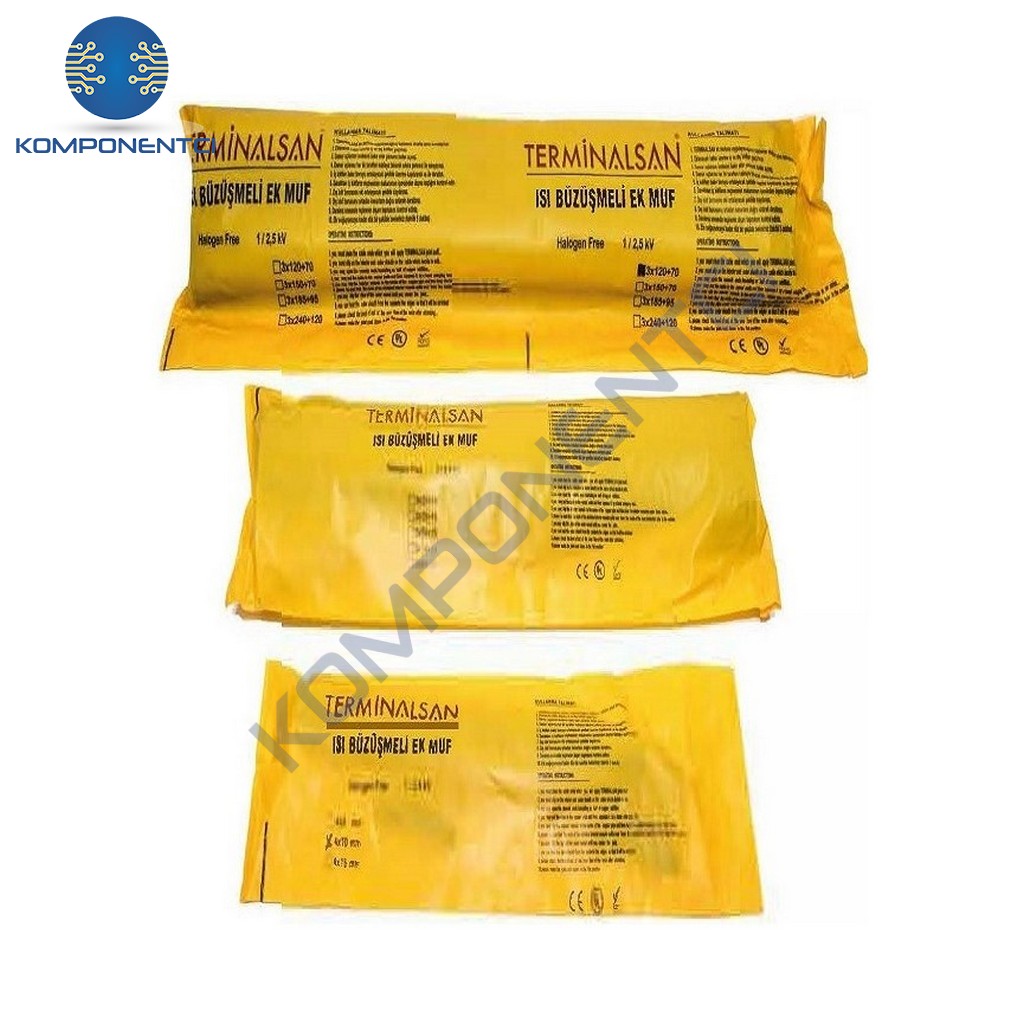 4 x 16 mm² Isı Büzüşmeli Bakır İletkenli Ek Muflar 1 Adet Siyah | Komponentci