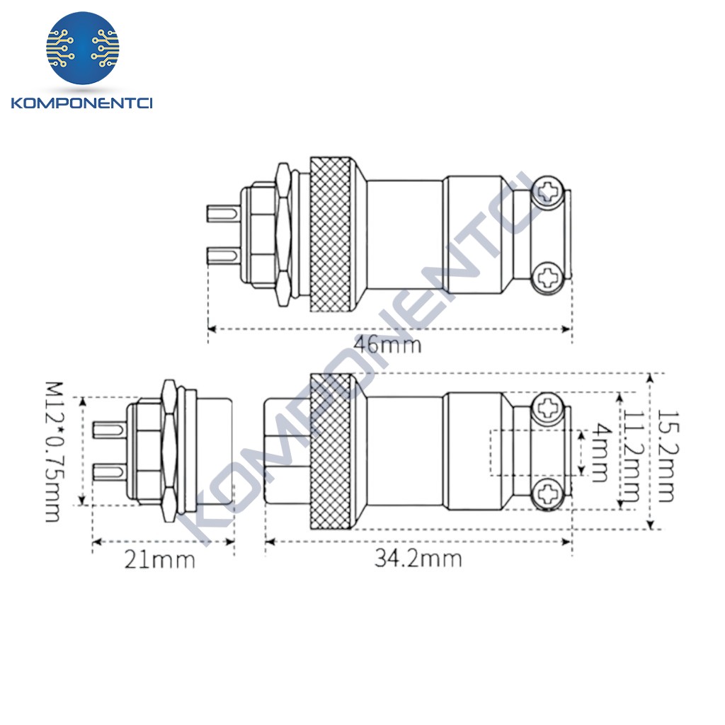 IC-261M 12mm Mayk Dişi Şase 5P Konnektör | Komponentci