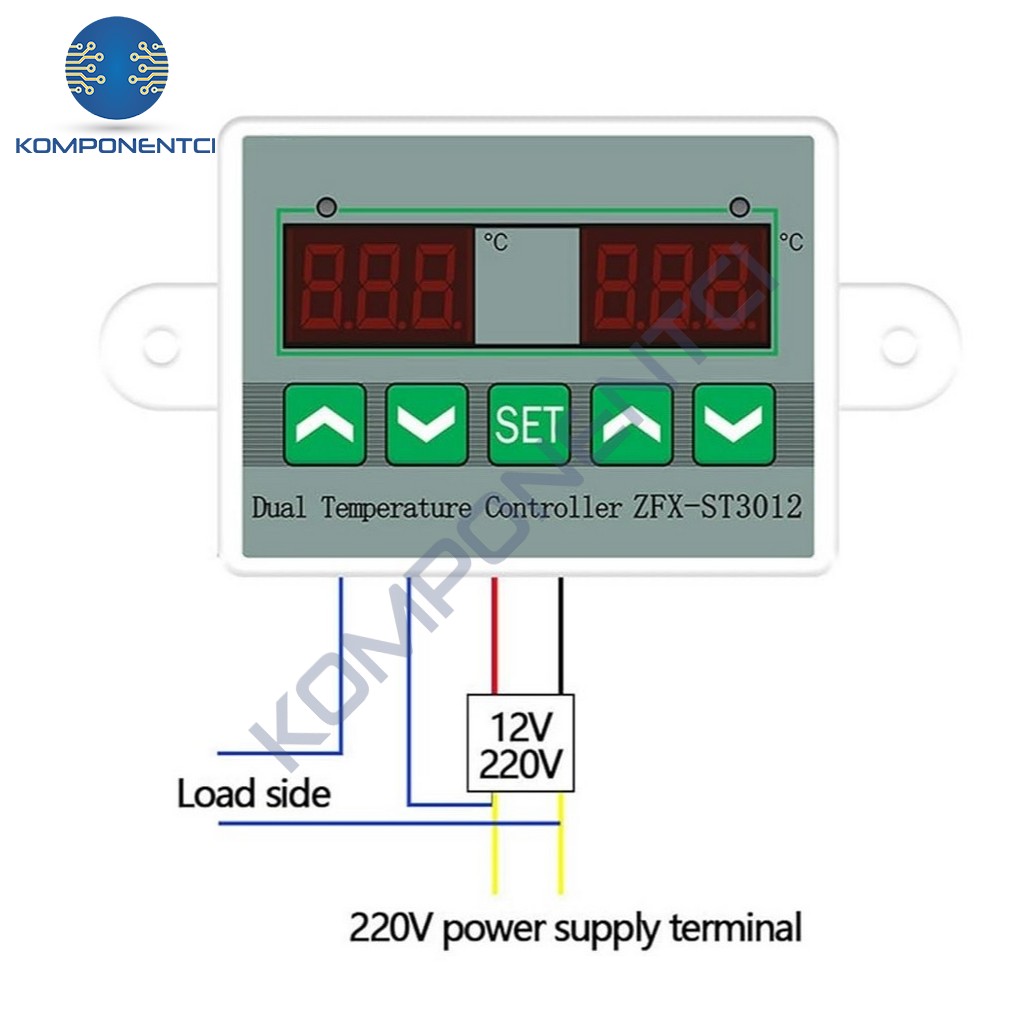 ZFX-ST3012 220V Çift Röle Çıkışlı Termostat - Sıcaklık Kontrol Cihazı ...