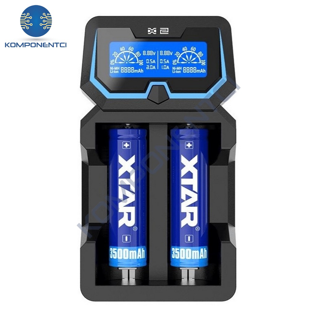 Xtar X2 LCD Ekranlı Pil Şarj Cihazı | Komponentci
