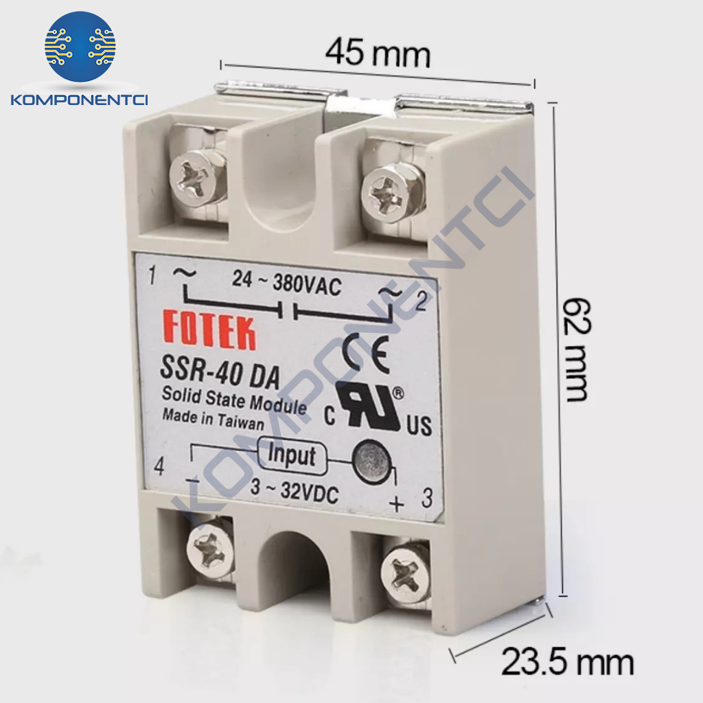 SSR-40DA SSR Solid State Röle 40A (Katı Hal Rölesi) | Komponentci