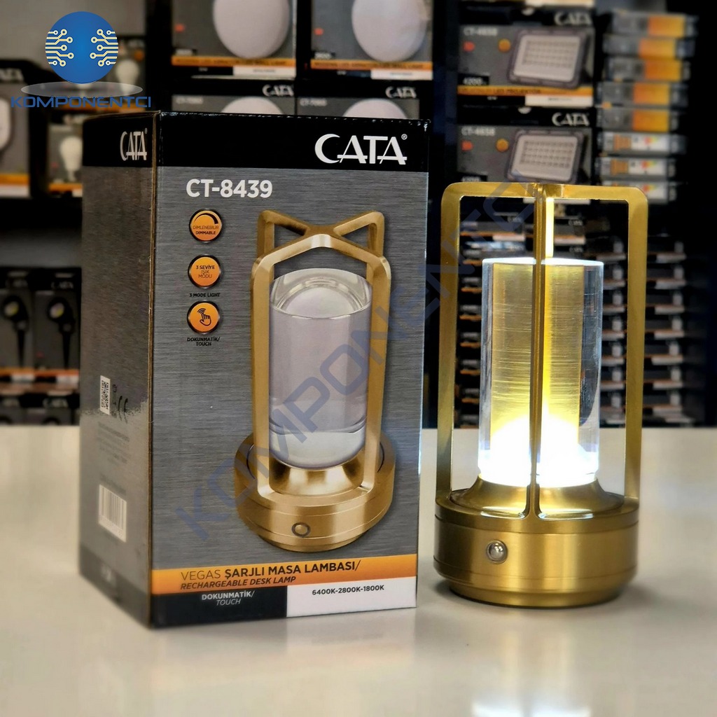 Cata Vegas Gold Şarjlı Masa Lambası CT-8439 | Komponentci