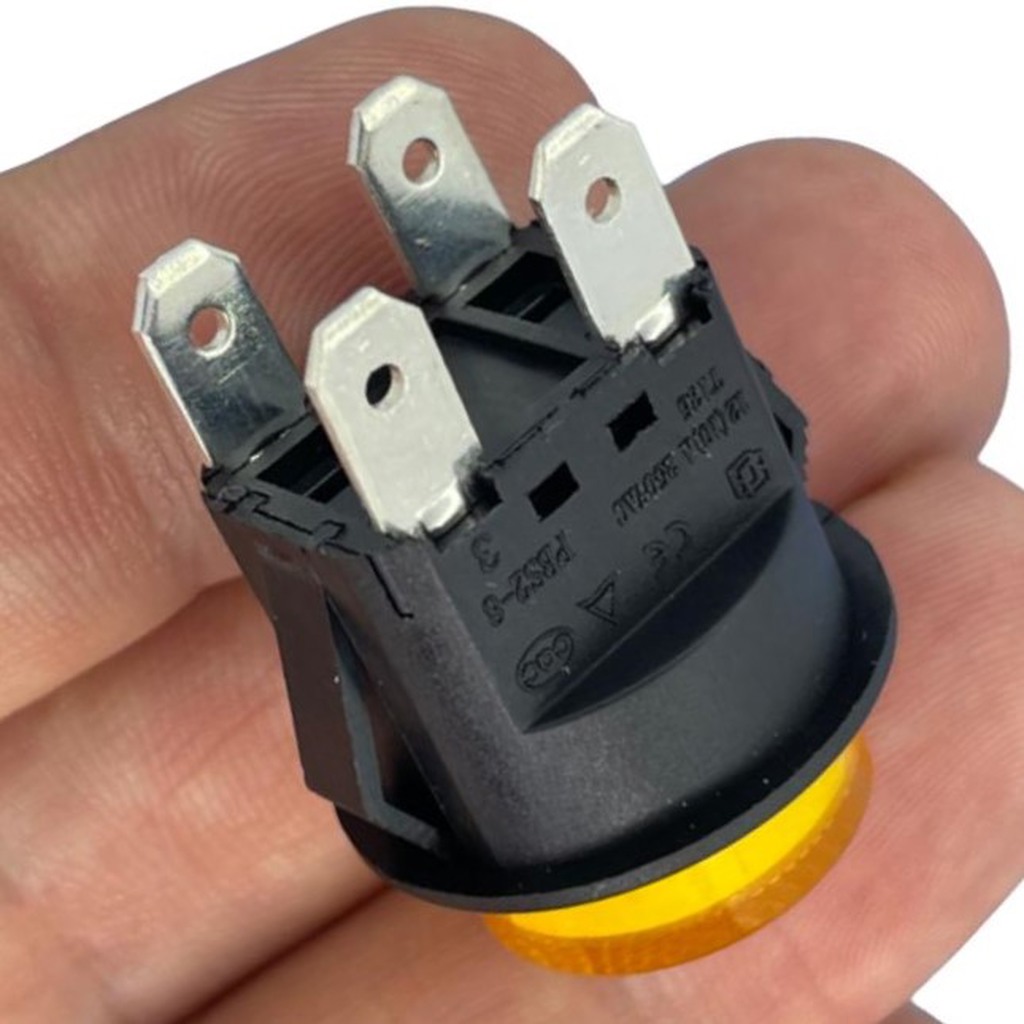 IC-180N Buton Plast. 22mm 12V 4P (Sarı) Komponentci