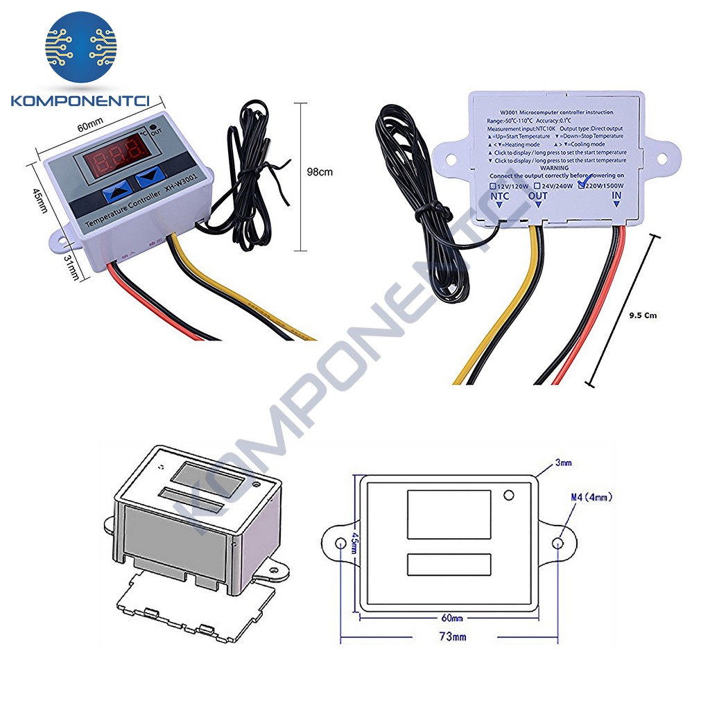 XH-W3001 220V AC Dijital Termostat 1500W | Komponentci